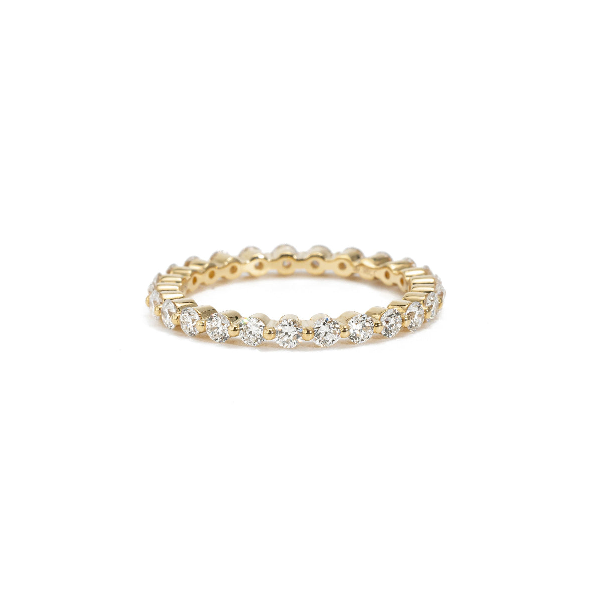 Aura Round Cut Diamond Eternity Ring | 14K Yellow Gold Band | Elora – Elora Fine Jewelry