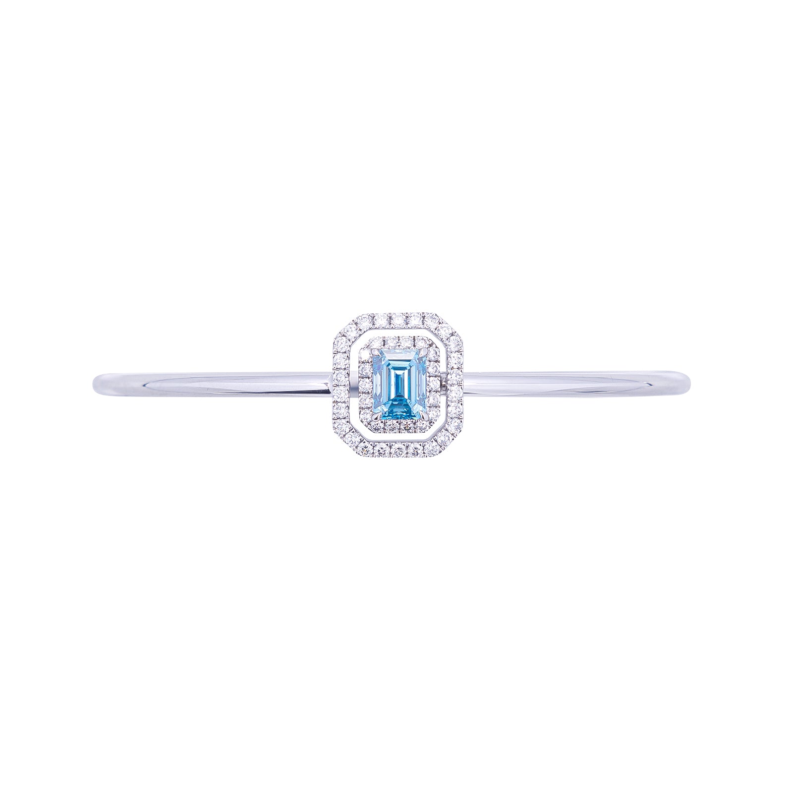 Harper - Emerald Cut Blue Diamond Bangle – Elora