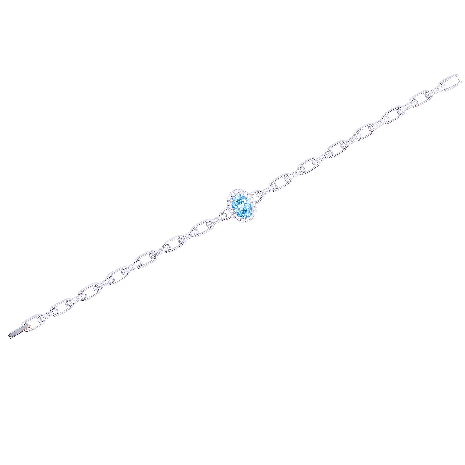 Penelope - Oval Cut Blue Diamond Bracelet – Elora